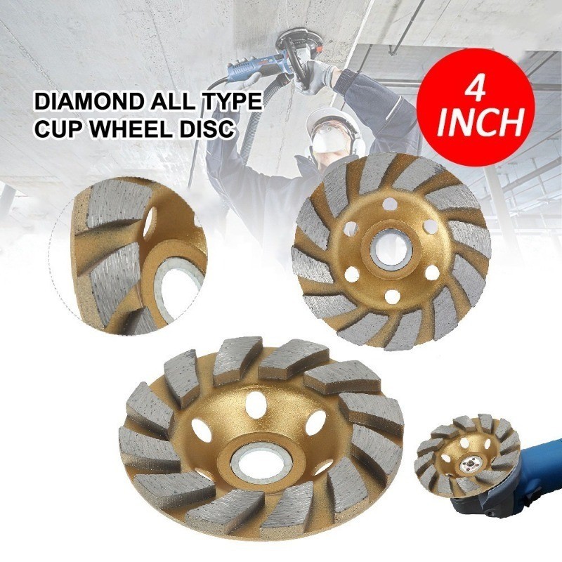 Diamond Cup Wheel 4" Concrete Grinding Disc Heavy Duty 100mm 4 Diamond ...