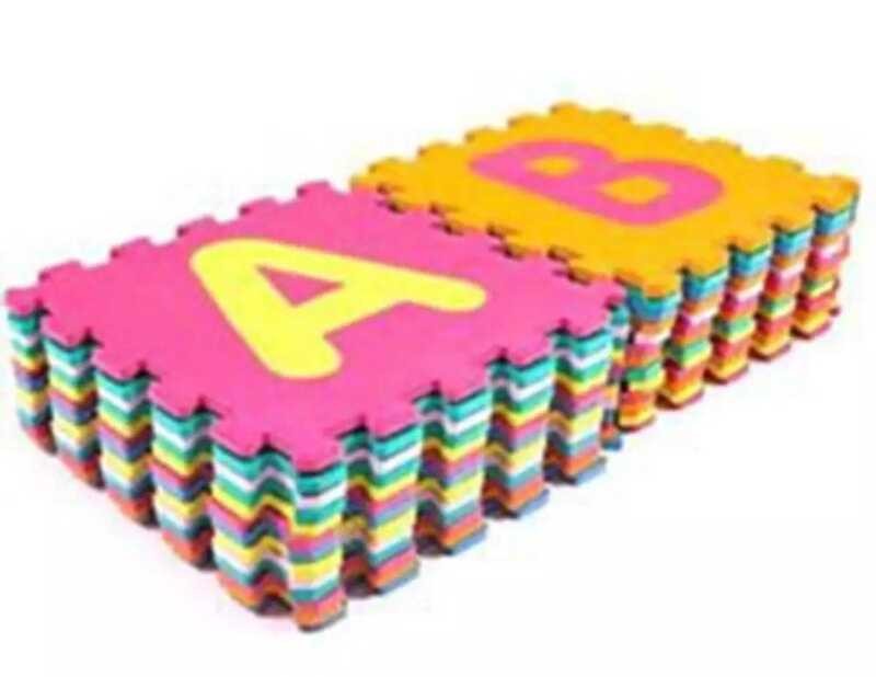 CHAINSHOP 10 Pcs ABC Puzzle Mat English Alphabet Pattern Baby Crawg Mat ...
