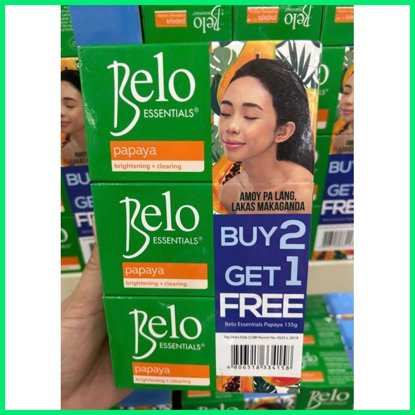 ♟ BELO Essentials Bar Papaya Soap 65g/135g [Pack of 3] | Shopee Philippines