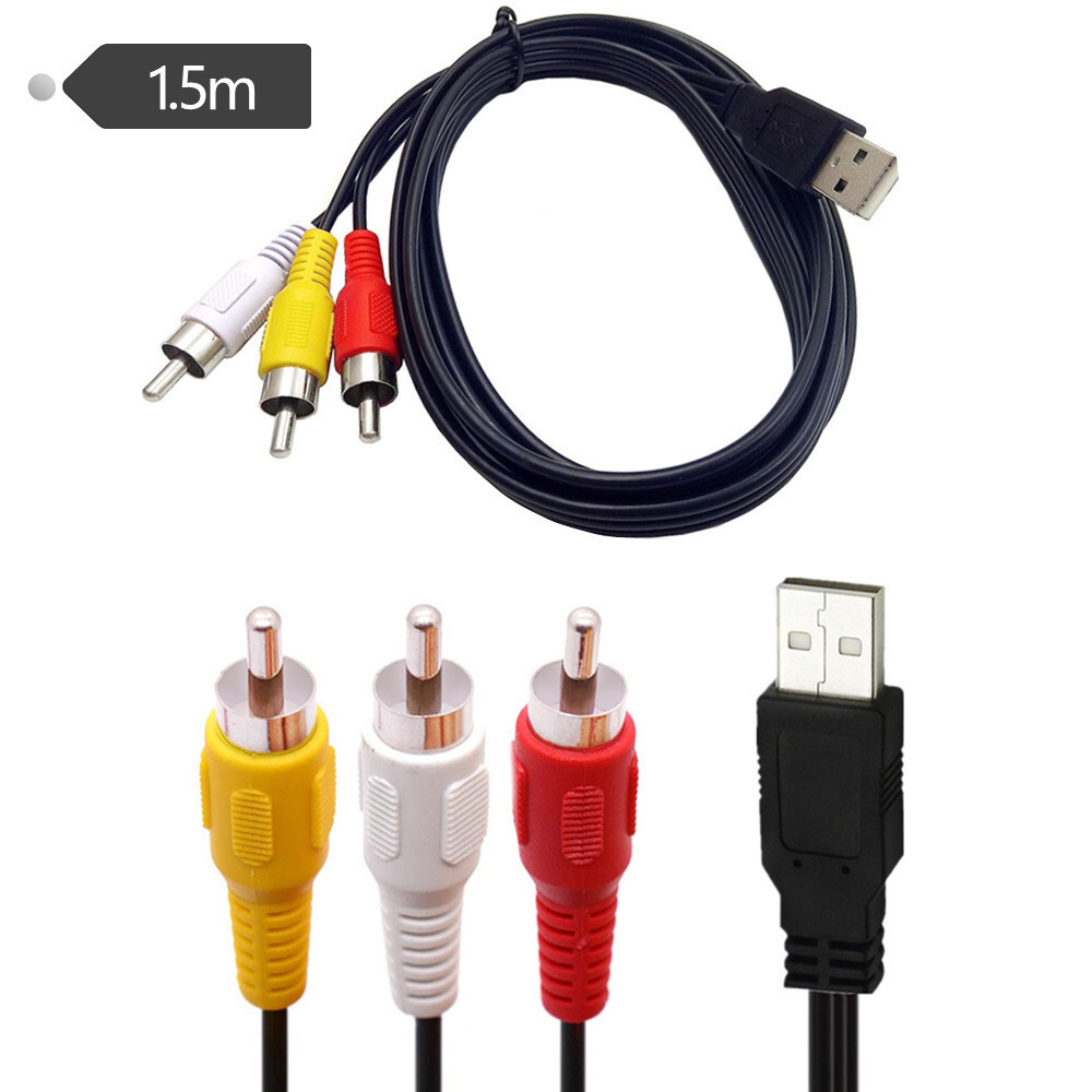 Usb to Three Lotus AV Cable USB to 3RCA Audio Cable Set-Top Box TV Cable 1.5m | Shopee Philippines