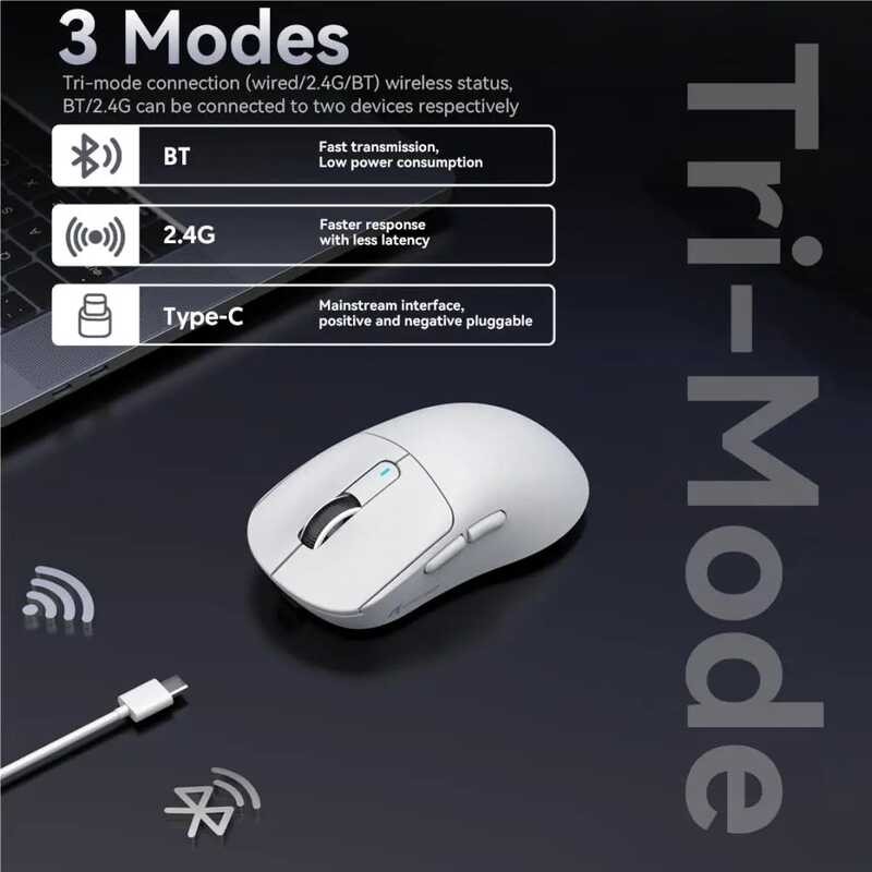 Attack Shark X3 PRO 4K&8K Gaming Bt/2.4G Wired Wireless E Pixart Paw3395 26000 DPI 49G | Shopee ...