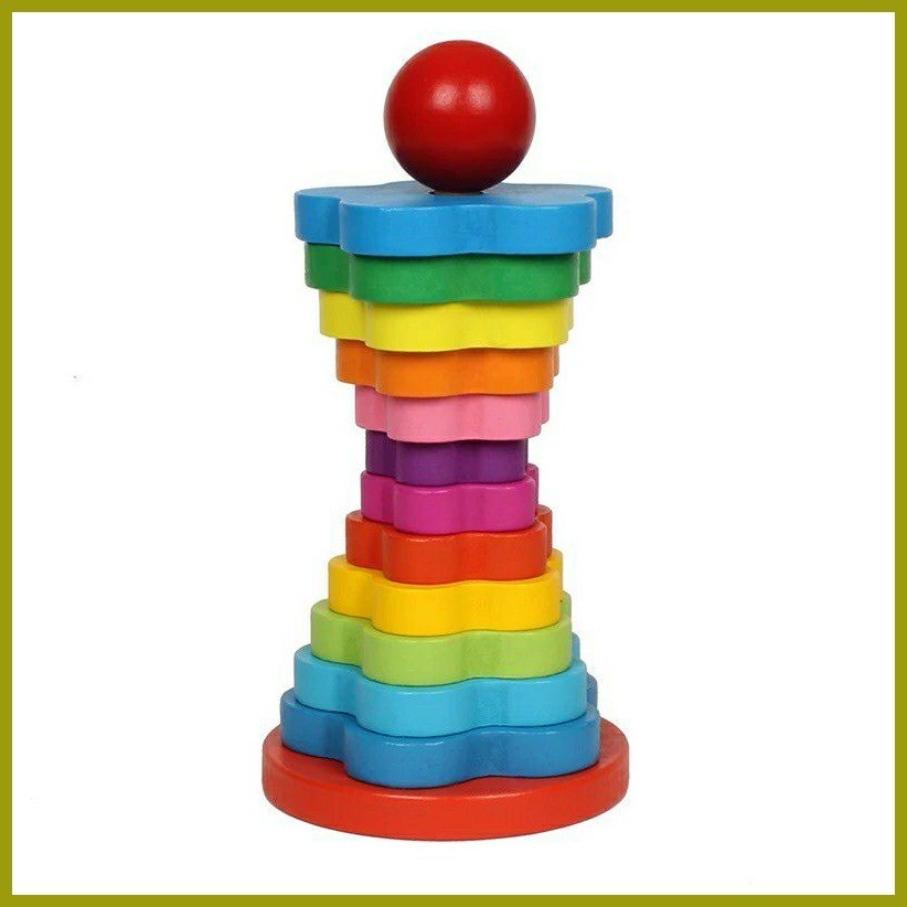 ⚠ Stacker Tower Wooden toys l Educational Toys l Learning Toy | Shopee ...