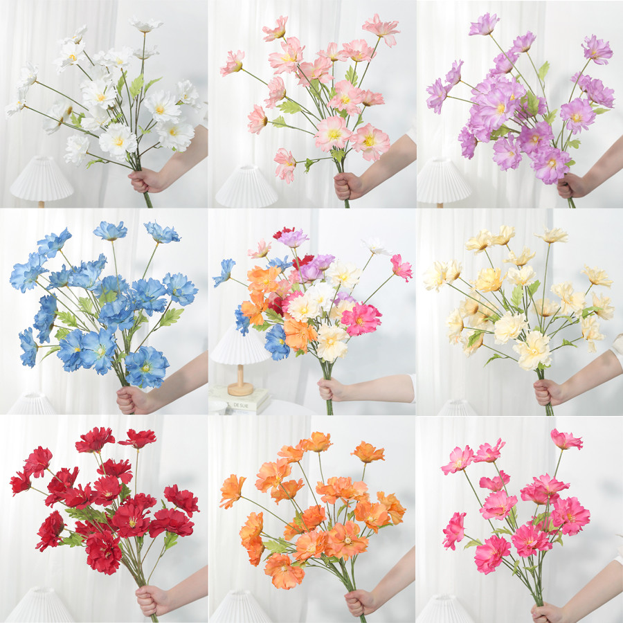 1Pc Artificial Flowers Bouquet 74cm 4 Head Fake Flower for Home Decor ...