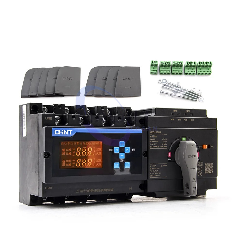 CHINT NXZ-125/4P 125A 250A 630A 4P ATS Dual Power Automatic Transfer ...