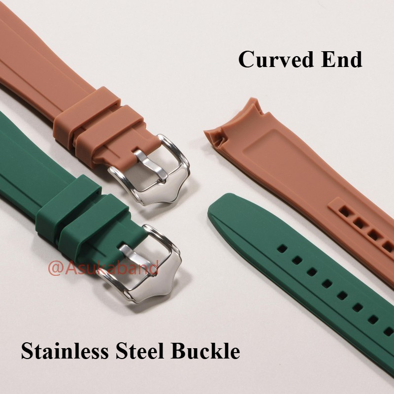 Universal Curved End Silicone Watch Strap for Seiko Diver Watch Band ...
