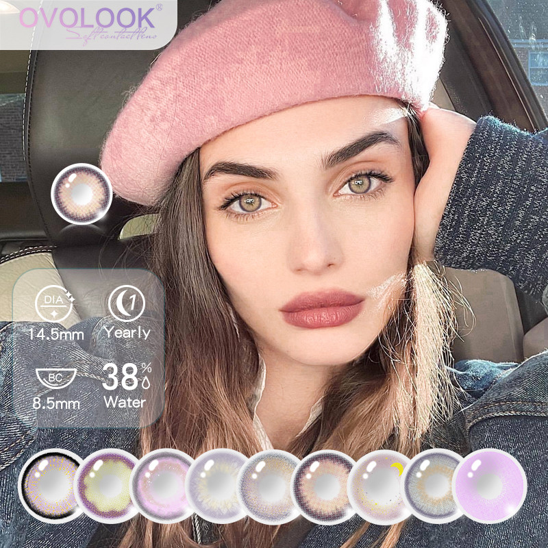 2Pcs Purple Contact Lenses With Diopters Graduated Beautiful Pupil ...