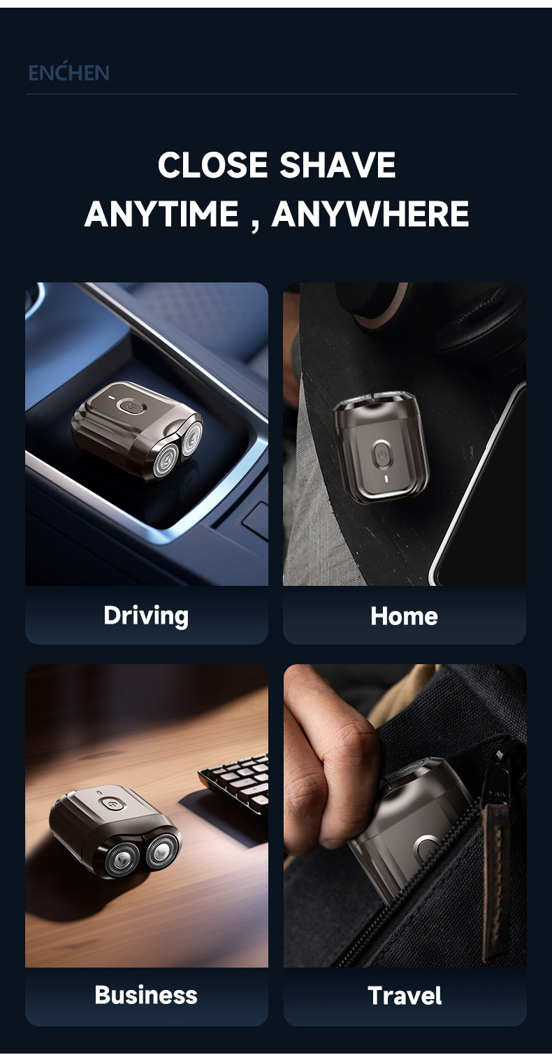 Enchen Portable Electric Shaver Rechargeable Trimmer Travel Mini Razor ...