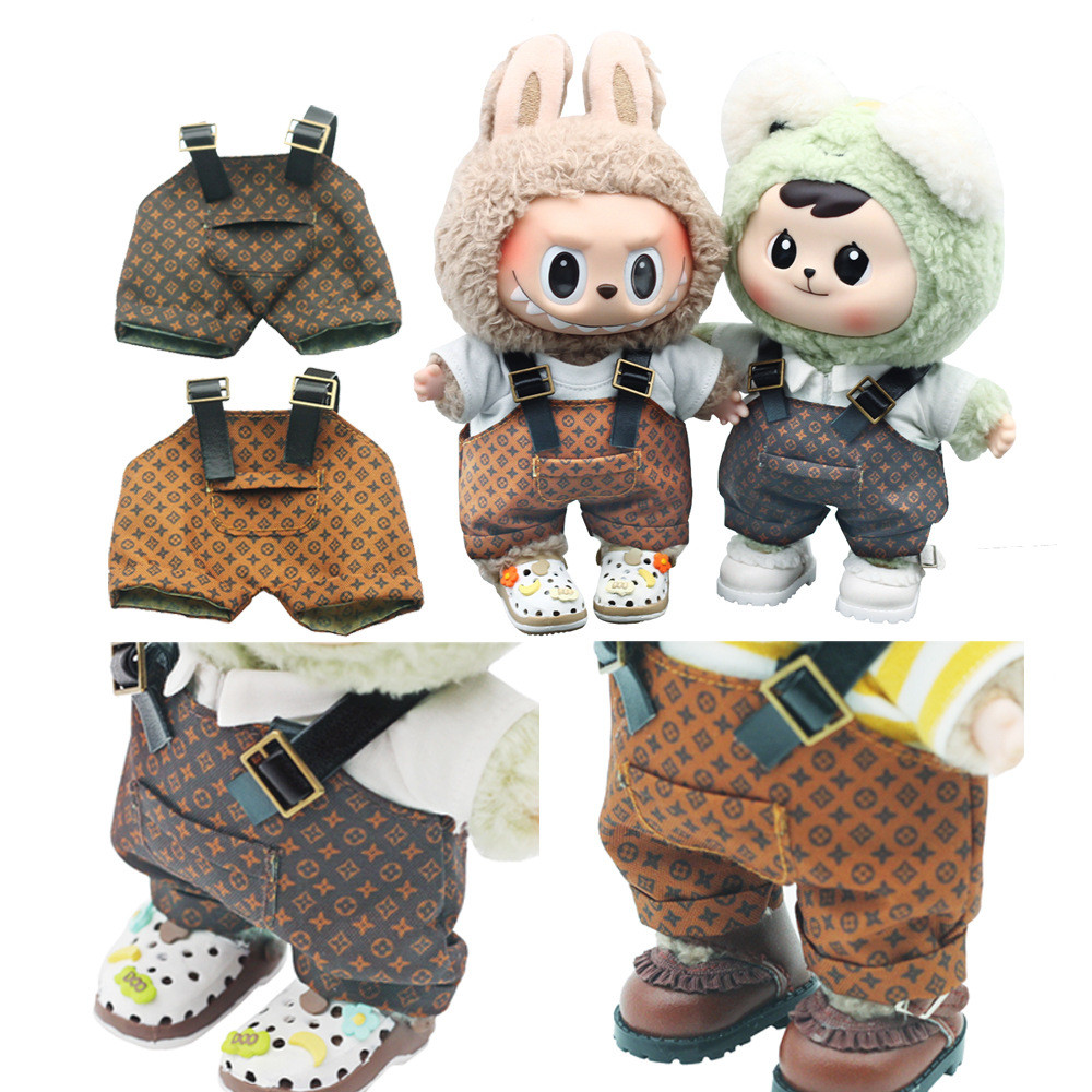 Labubu Have A Seat Overalls for Labubu Macaron Brown Color Pants 17cm ...