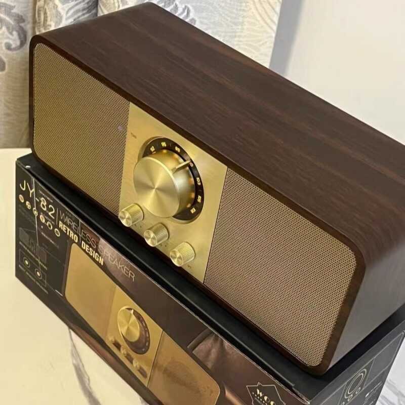 FM Portable Retro Radio Wooden Radios Receiver Wireless Hi-Fi Stereo ...