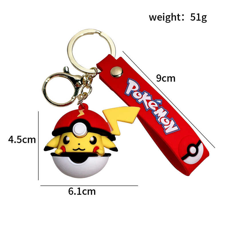 Keychain Poke Kawaii Lovely Key Rings 4.5-6Cm Pikachu Eevee Figure Soft ...