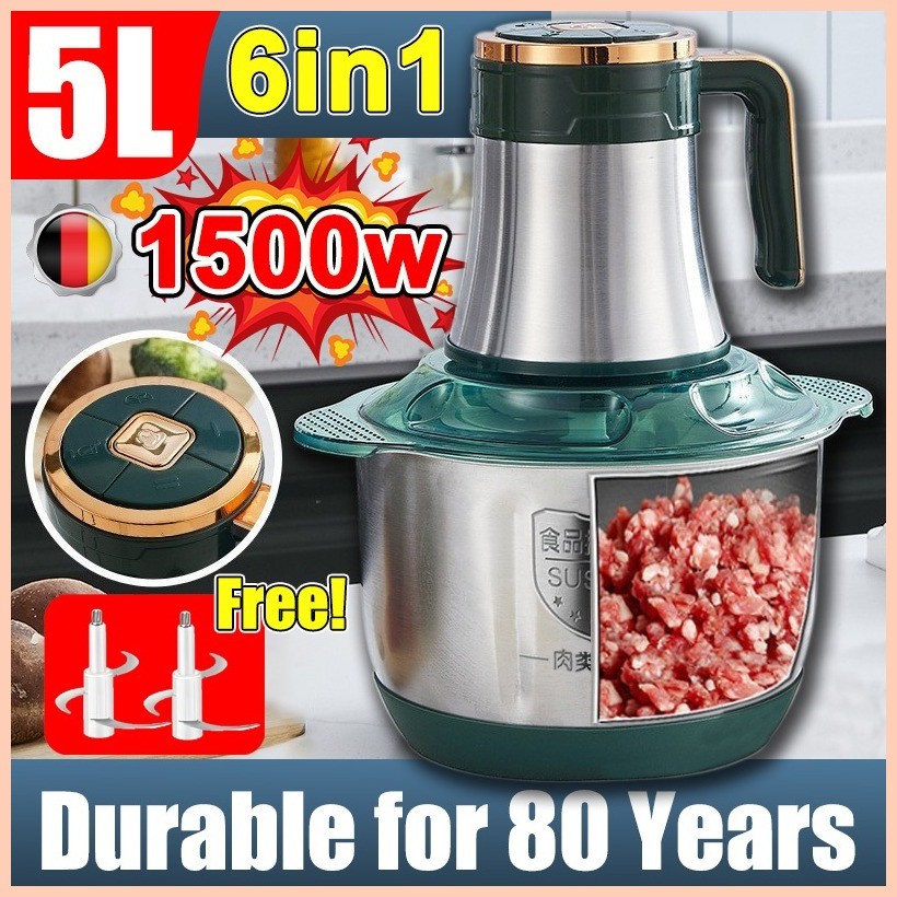 5L Electric Meat Grinder 6In1 Chopper Meat Grinder Heavy Duty For All Food Processor Chopper ...