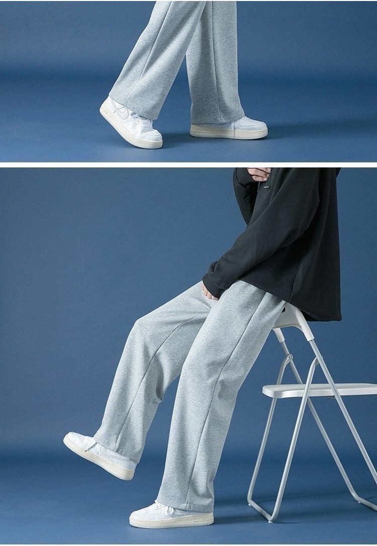 M-5XL Men's Loose Wide Leg SweatPants for Men and Women Plain Baggy ...