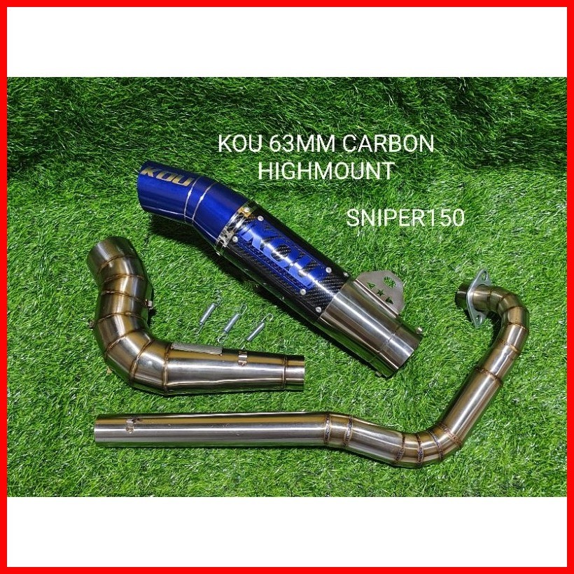63MM KOU CARBON TUBE TYPE OPEN PIPE SET FOR SNIPER150/155 HIGHMOUNT ...
