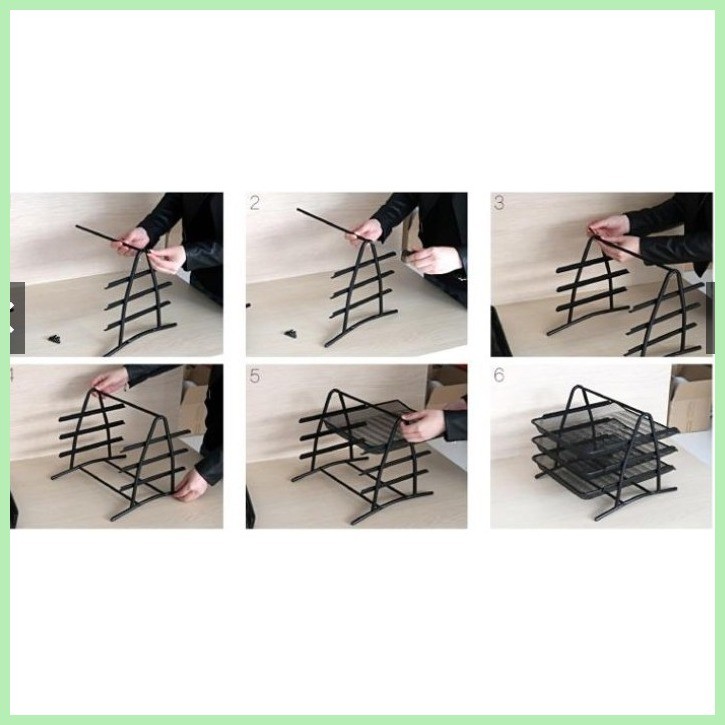 Wire mesh file tray frame with multiple file holders Four YYFT | Shopee ...