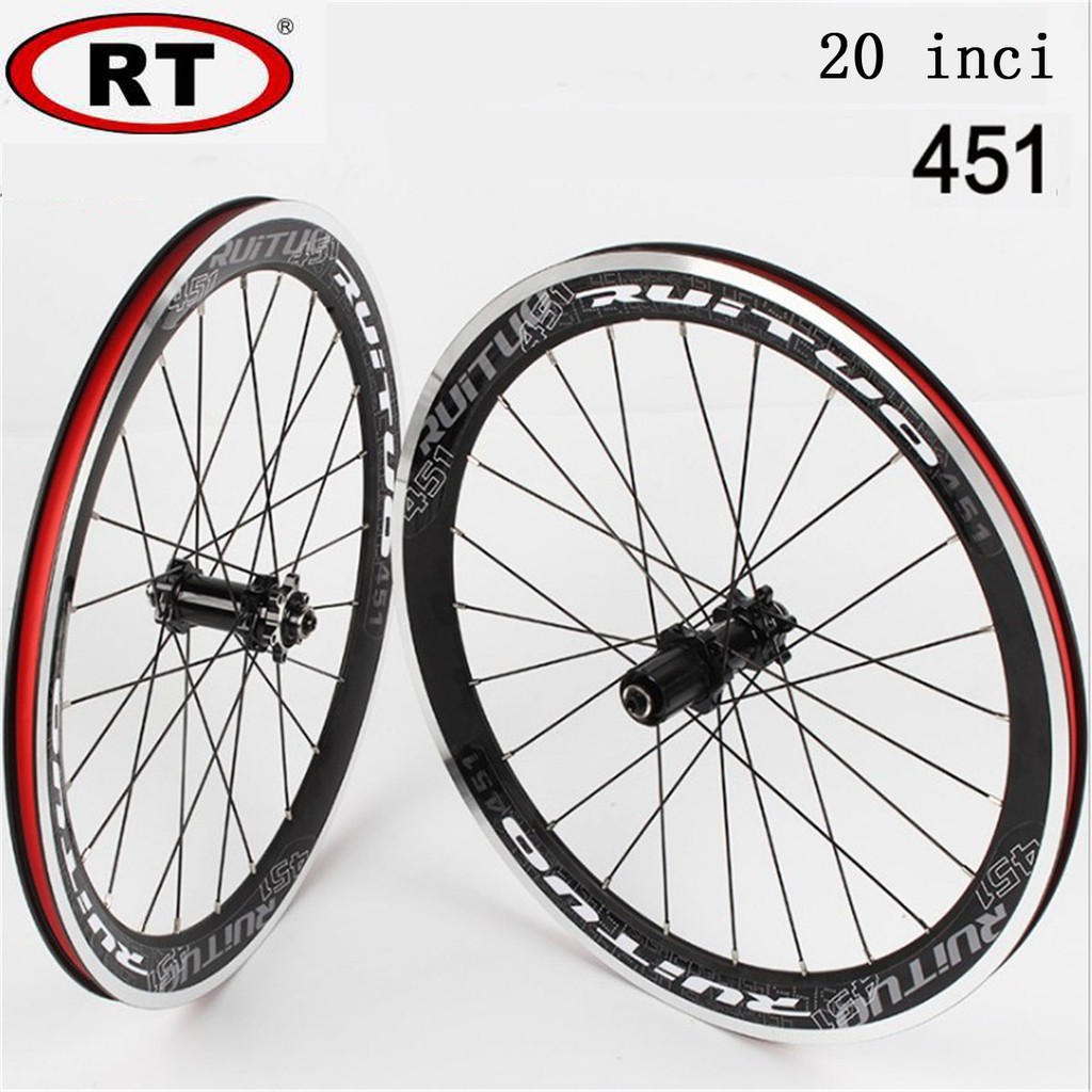 in stock RT Folding Bike Wheel 451 Bicycle Wheel Set Bicycle Hub Spoke ...