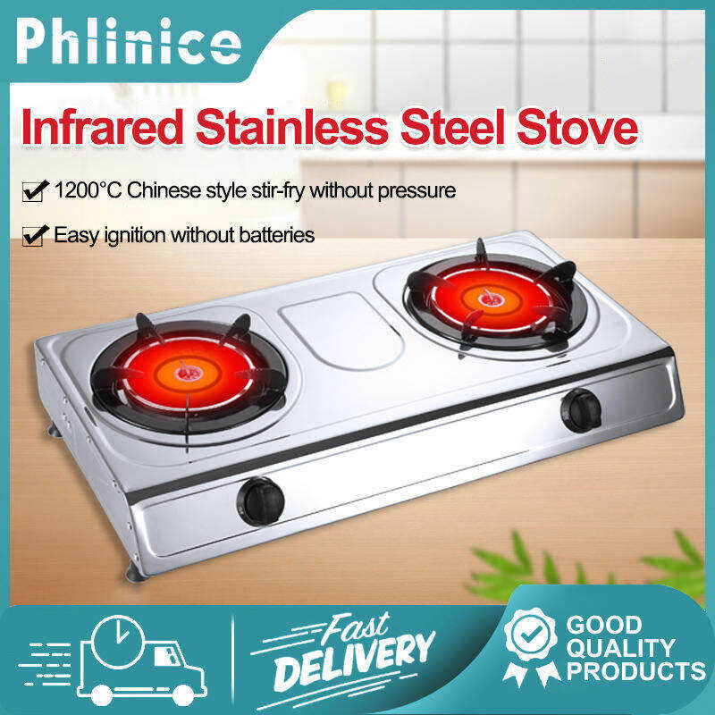 Table-Top Phice Infrared Double-Burner Fierce Stainless Steel ...