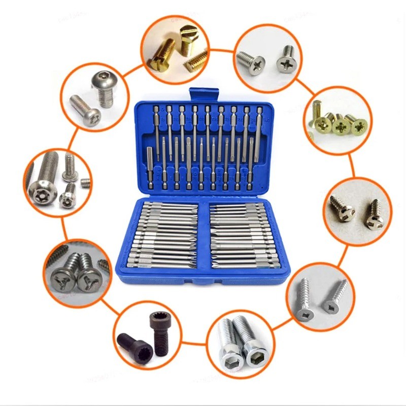50pcs 75mm Screwdriver Head Extra Long Reach Bit Set Security ...
