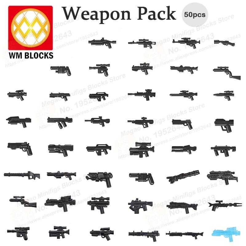 WM ☆ 50Pcs/Lot Weapon Pack War Movie Army Trooper Knight Blaster ...