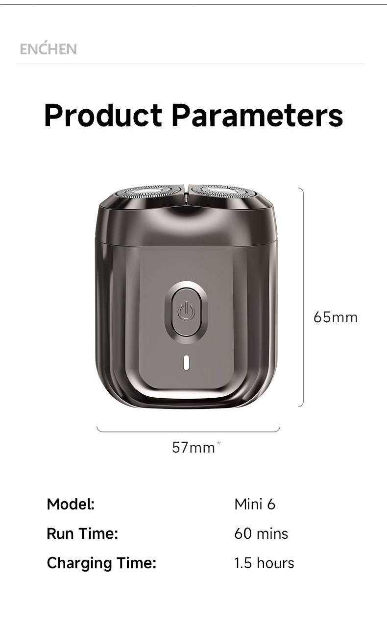 Enchen Portable Electric Shaver Rechargeable Trimmer Travel Mini Razor ...