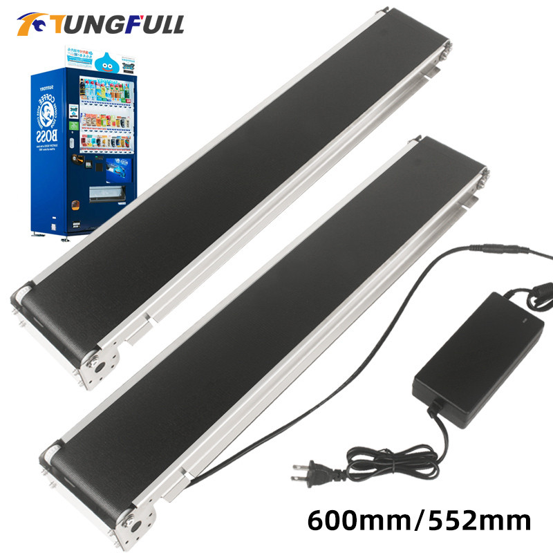 600mm 552mm Stainless Steel Mini Belt Conveyor Machine PU Belt Vending ...