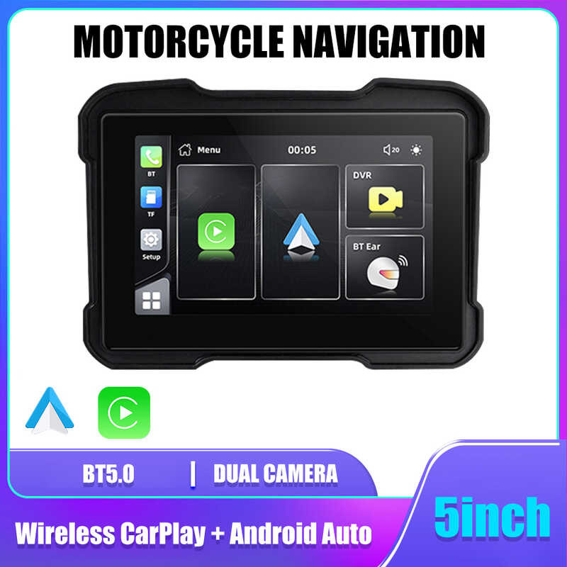 Portable Motorcycle Carplay 5-Inch Navigation Motorcycle Wireless Auto ...