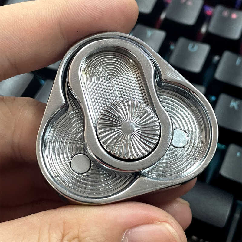 742 Rotary Magnetic Slider Adult EDC Metal Fidget Toy ADHD Hand Spinner ...