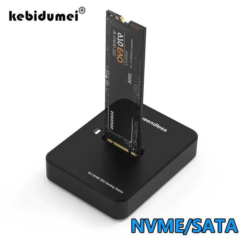 HDD Docking Station M.2 Caddy Box Base Adapter Sata/Nvme SSD Dual Protocol USB C Solid State ...