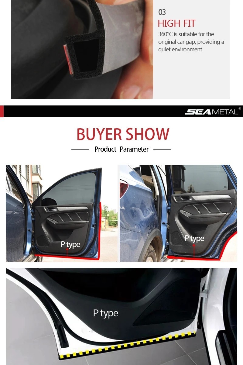 Car Door Seal Strip Auto Rubber D Z P Type Noise Insulation Anti Dust ...