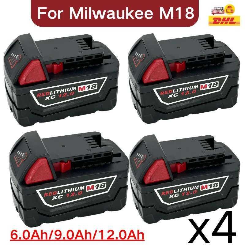 100%Original For Milwaukee M18 Power Tool Battery, Charger, BR, XC, 18V ...