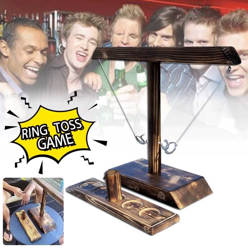Ginagawa Wooden Ring Toss Hook Game Party Games Kaligtasan Industrial ...