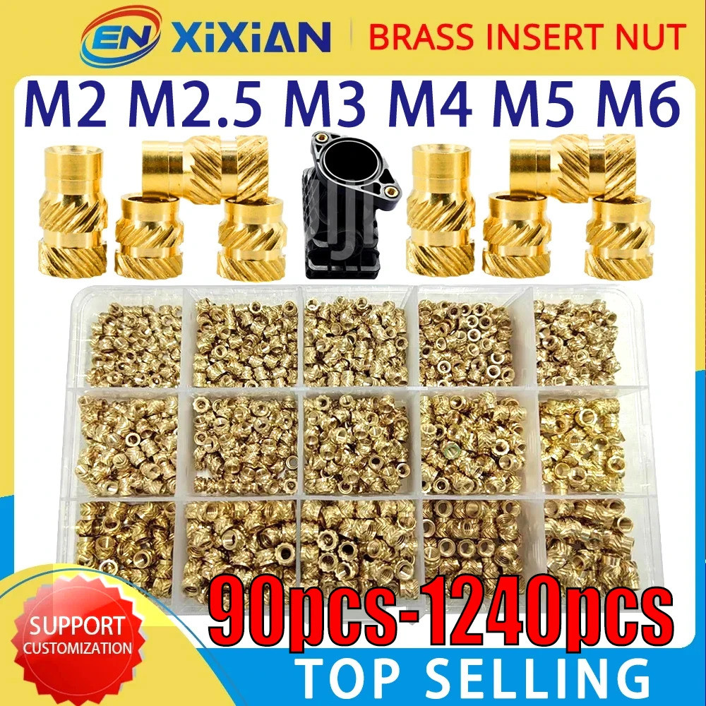 M2 M2.5 M3 M4 M5 M6 Brass Heat Set Insert Hot Melt Knurled Threaded ...