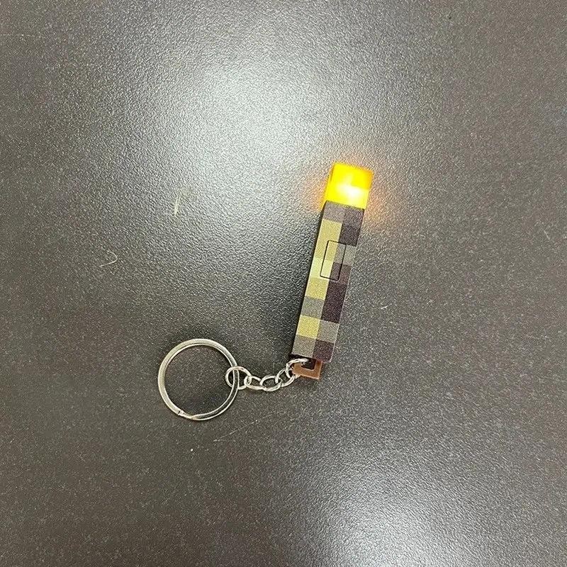Glow In The Dark Anime Gamer Minecraft Keychain Classic Torch Design ...