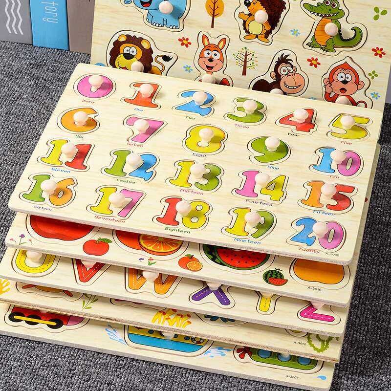 Montessori Early Education Handheld Board Puzzle Infants Girls, Wooden ...