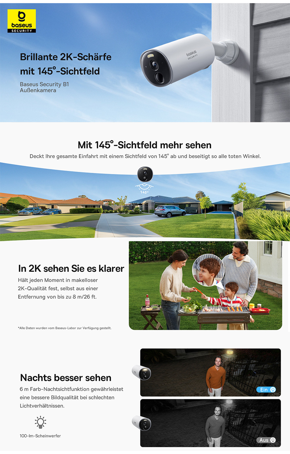 Baseus new Security B1 Outdoor Camera 2K Wireless Wifi Camera Security Protection System 24/7 ...