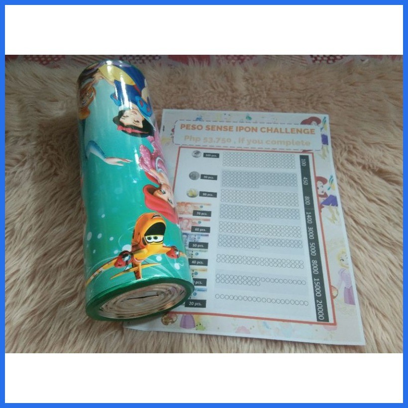 Cartoon Character Alkansya + FREE ipon challenge chart (11 inches ...