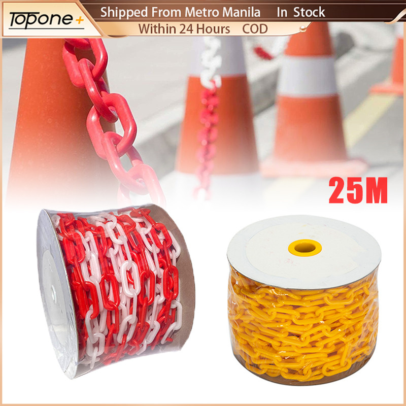 ♀ 25M Safety Plastic Chain Warning Chain Barrier Links for Fence ...
