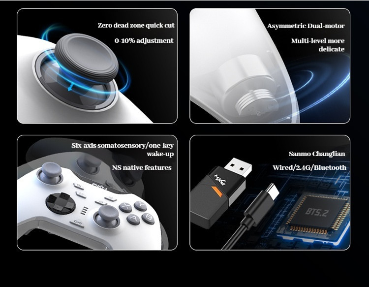 Pxn P5 Pro Gaming Controller Wireless Bluetooth Full Hall Ring Pom Zero ...