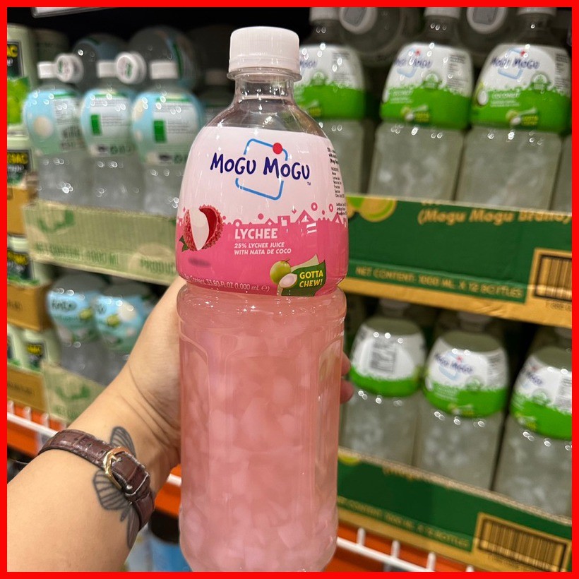 Mogu Mogu Lychee Juice with Nata de Coco 1L, Healthy Drink, Energy ...