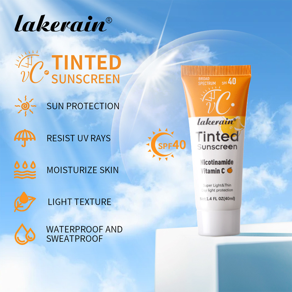 Vitamin C Tinted Sunscreen With SPF 40 Hydrating Mineral Sunscreen With ...