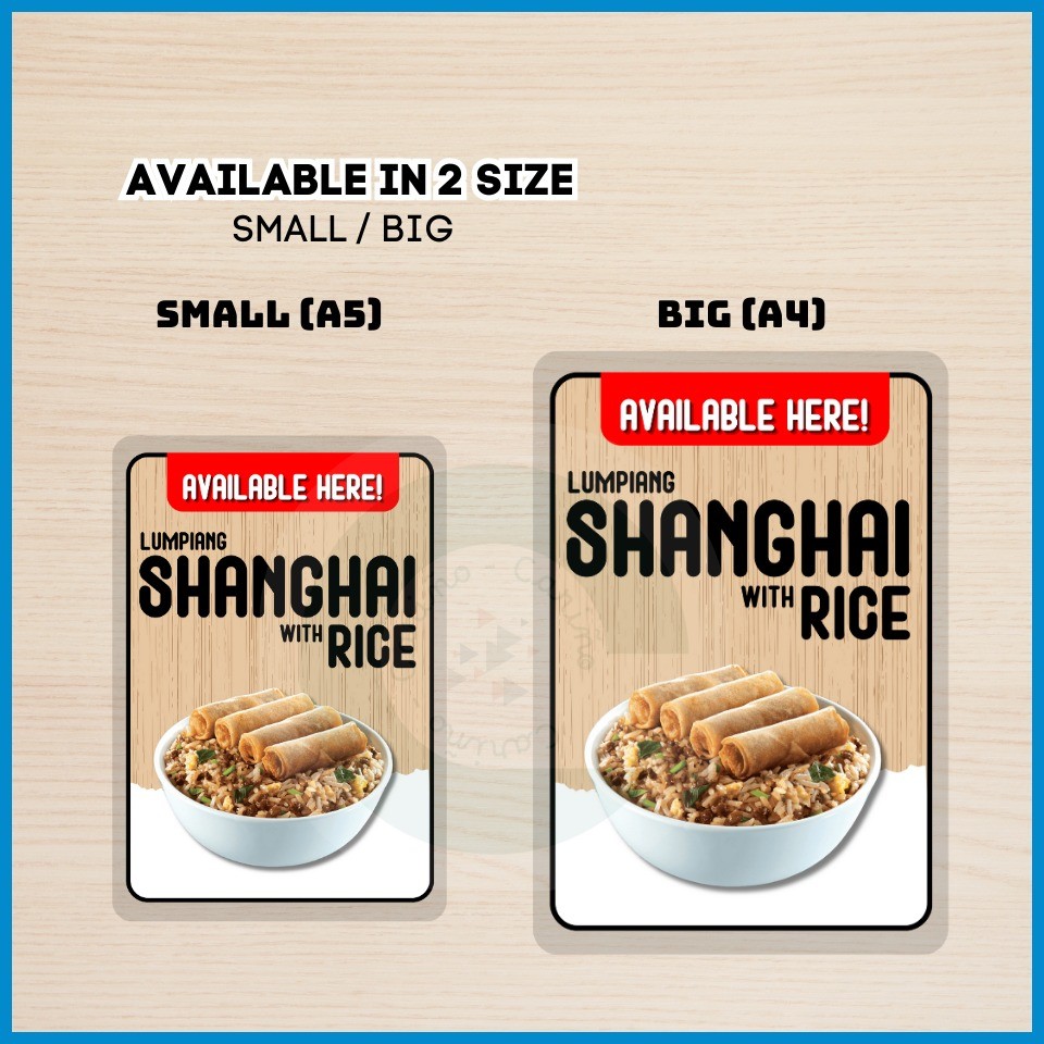 Laminated - Rice Meal Signage l Silog l Siomai Rice | Lumpia Rice ...