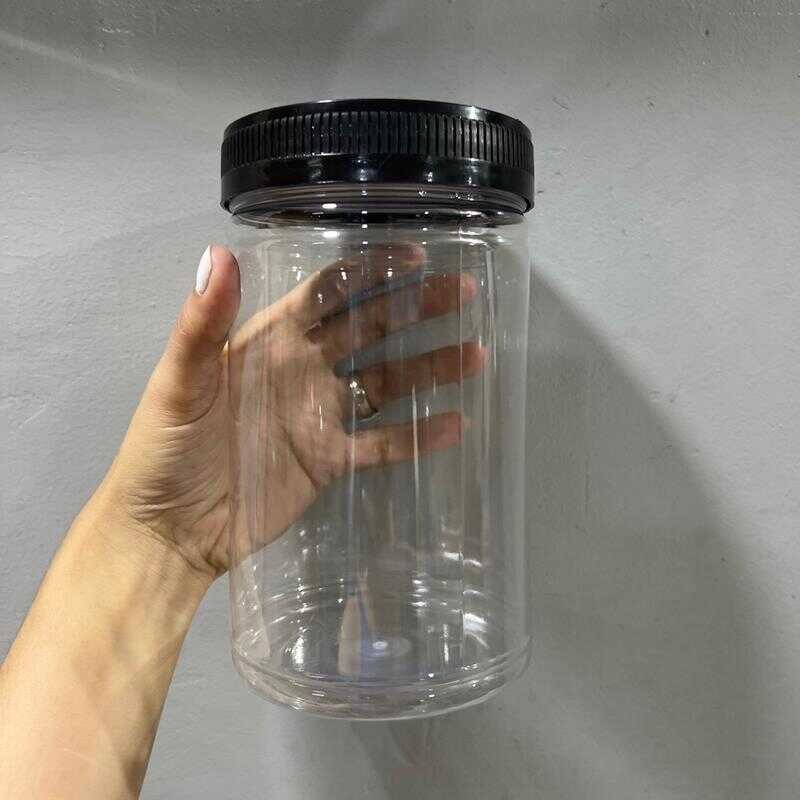 1100Ml Clear Plastic Jar With Black Caps Bottles 90A | Shopee Philippines