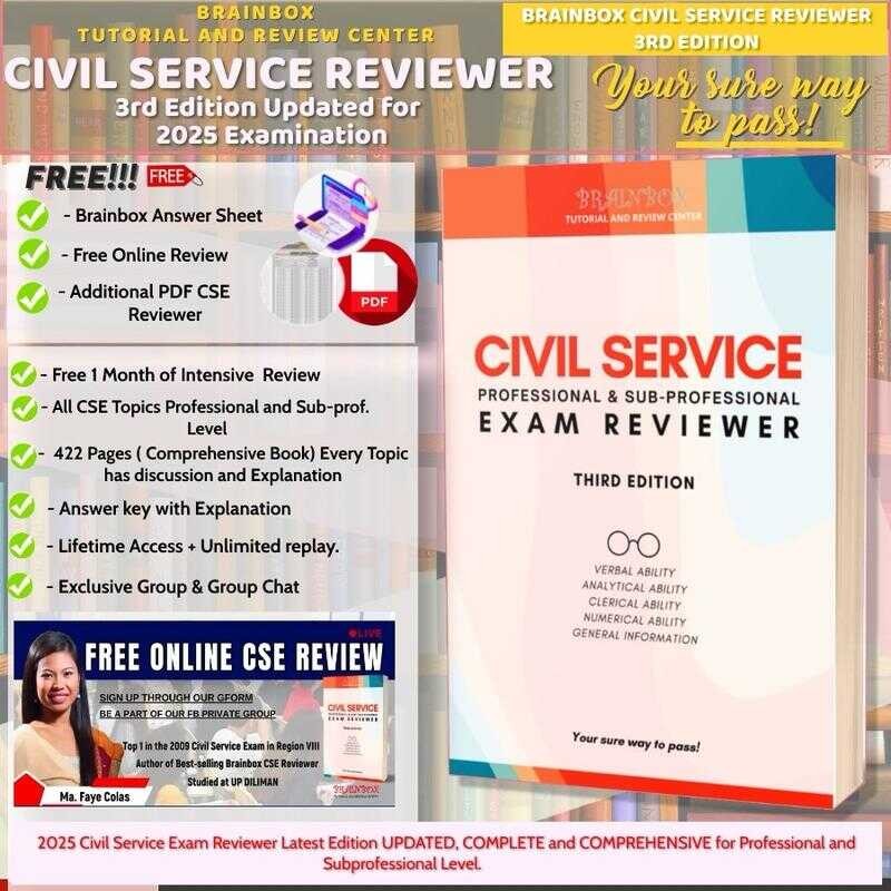 Brainbox Civil Service Exam Reviewer (3Rd Edition For 2025 Examination ...