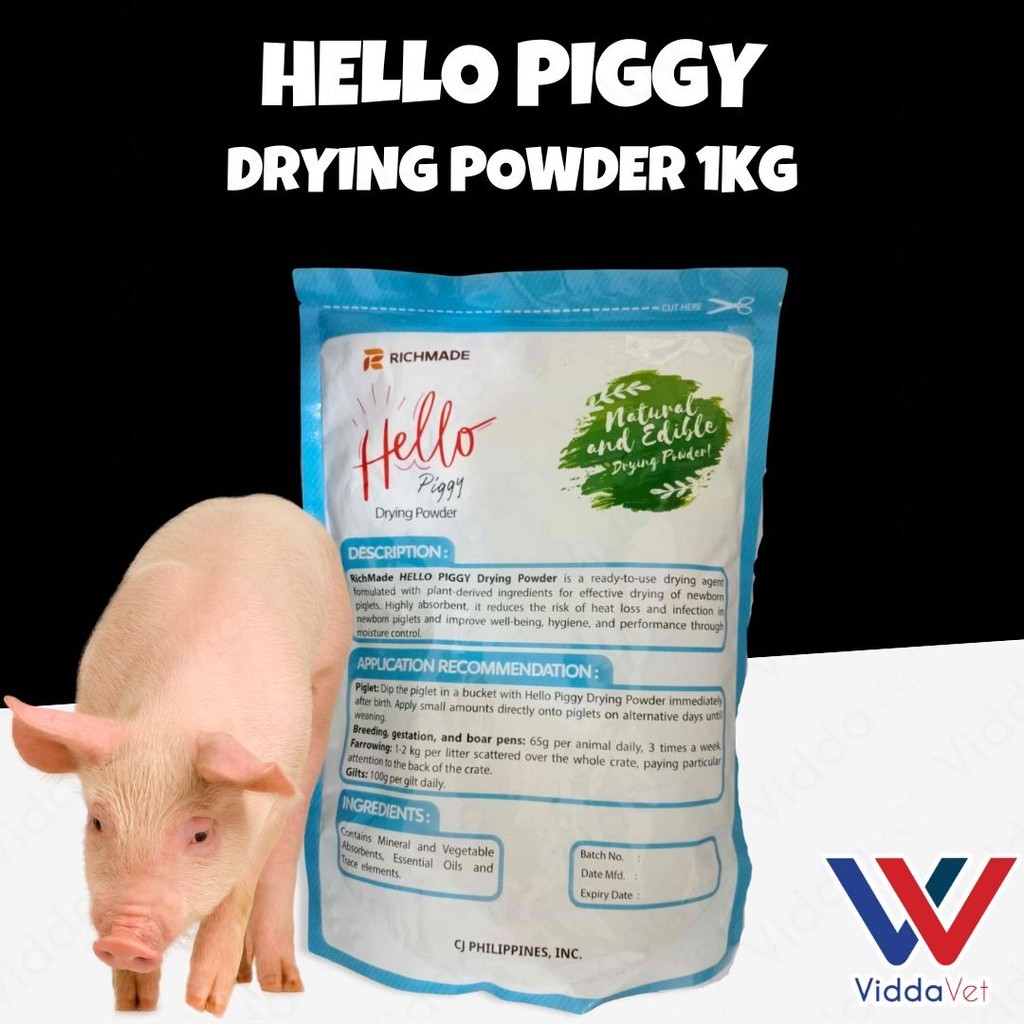 1kg Drying Powder Richmade Hello Piggy Safe Drying Powder for Animals ...
