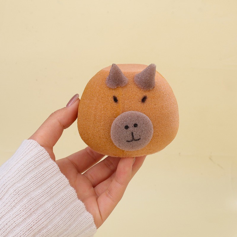 Soft Rich Foam Bath Ball Cute Capybara Exfoliating Skin Shower Sponges ...