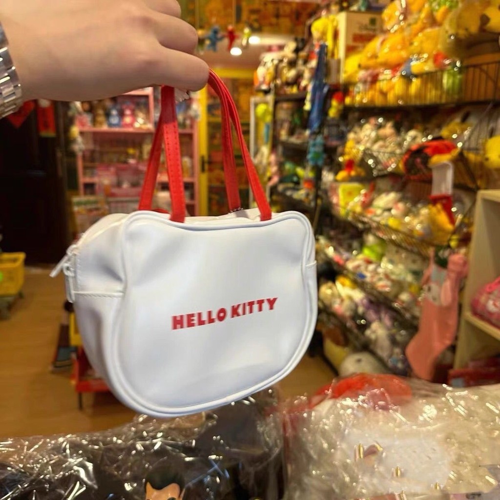 Hello Kitty Bag Mini Bag Zipper Closure Cute Bow Handbag PU Hand Bag ...