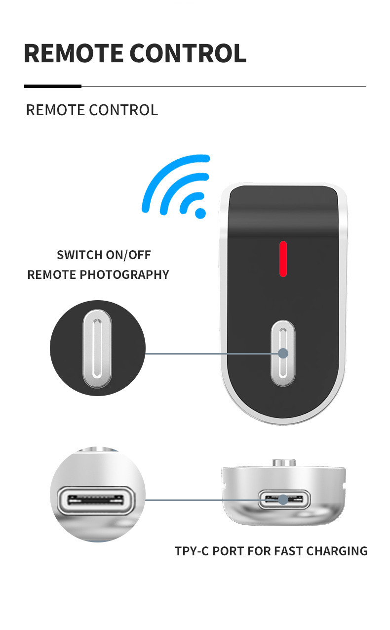 P185 gimbal 1800mm Wireless Selfie Stick Tripod Stand Foldable Monopod ...