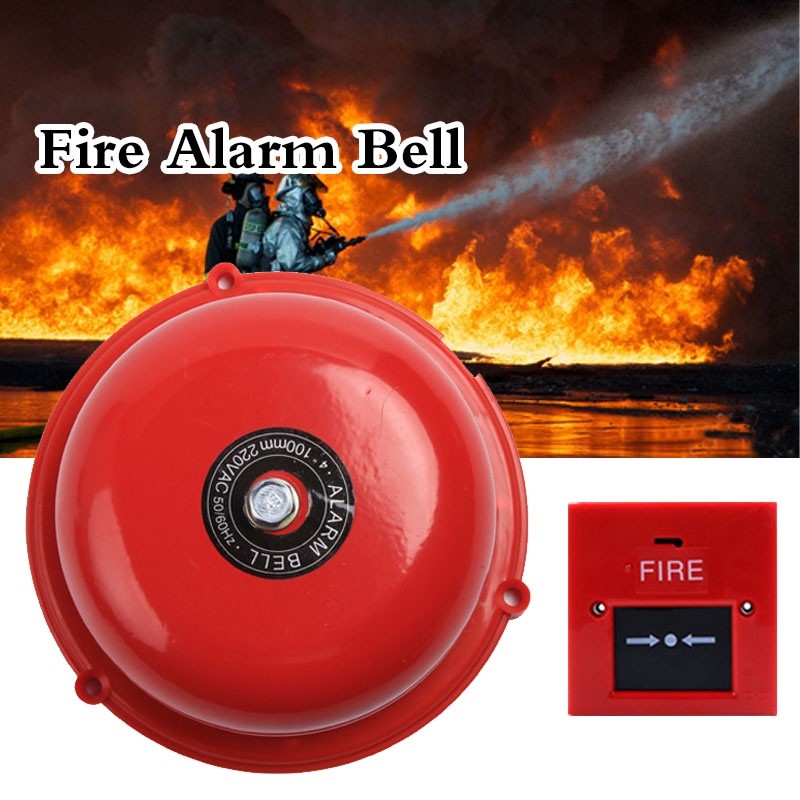 220V 4INCH Fire Alarm High DB Alarm Bell Electric Fire Alarm Bell ...