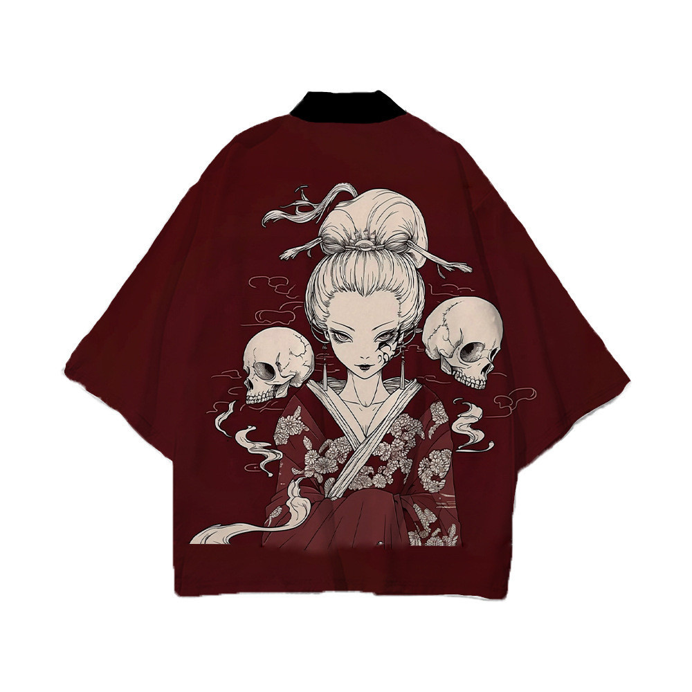 Traditional Haori Japan Ukiyo-e Samurai Cardigan Ghost Cosplay 3D Top ...