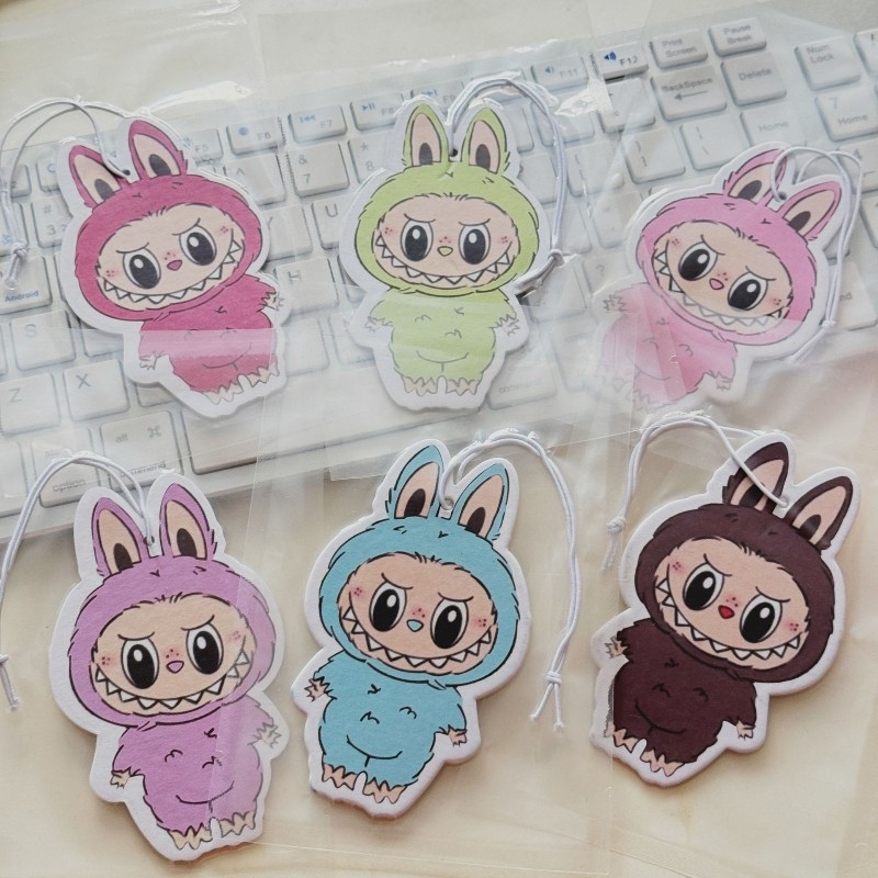 Labubu Car Aromatherapy Tablets Hanging Pendant Cute Indoor Air Fresh ...