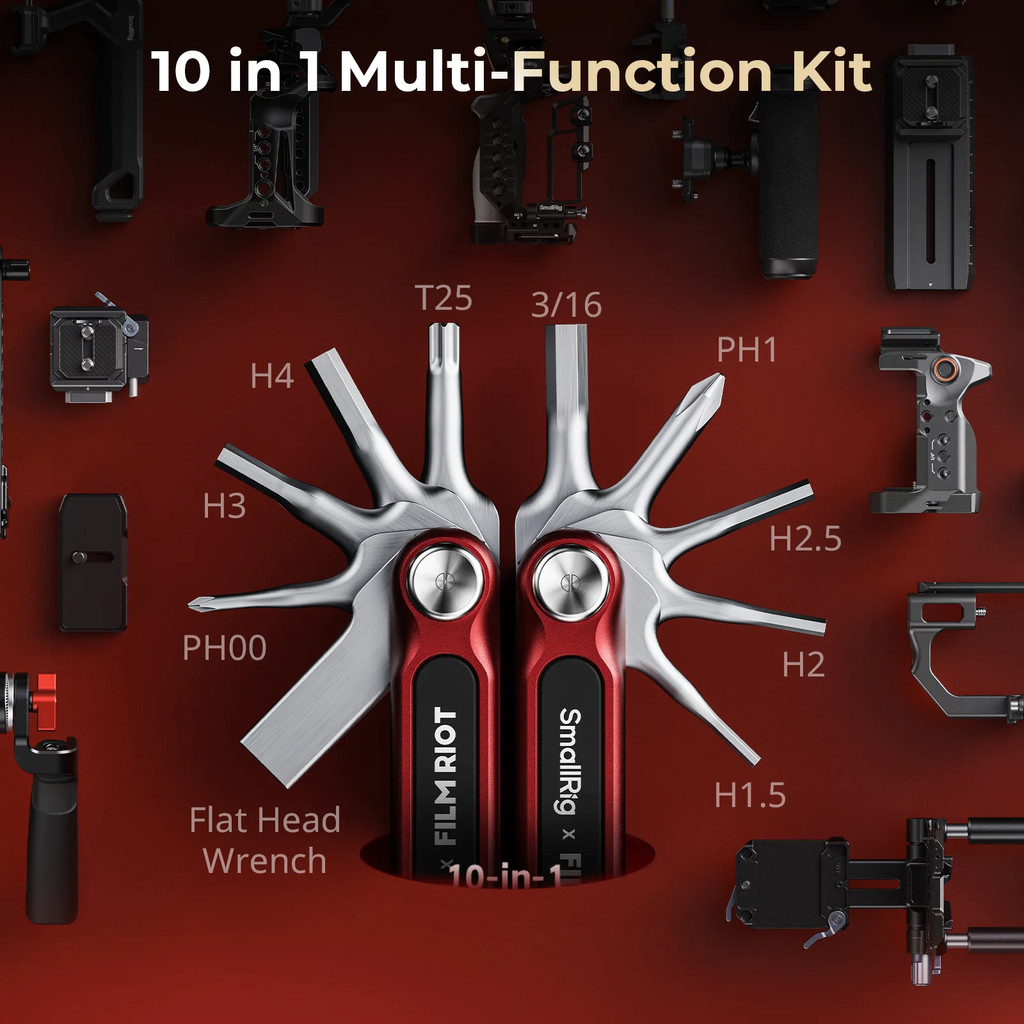 SmallRig X FILM RIOT 10-in-1 Folding Wrench Set with Multiple Angle ...
